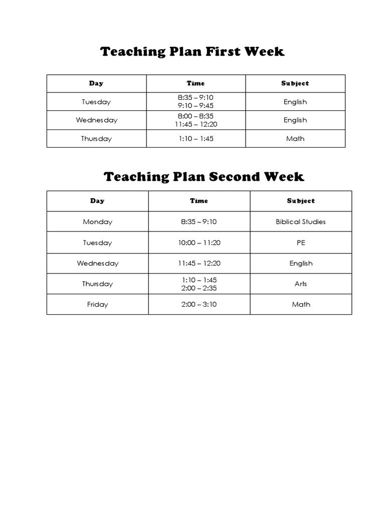 Teaching Plan | PDF