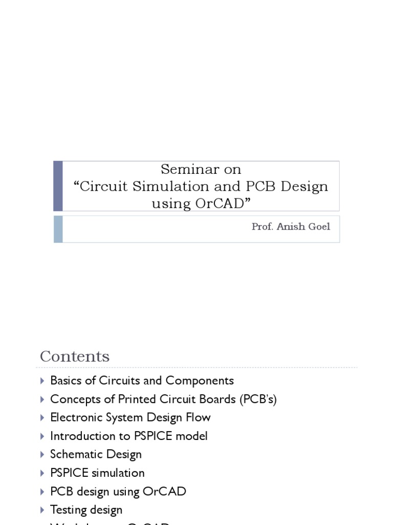 OrCAD Circuit Simulation Seminar | PDF | Electronic Circuits ...