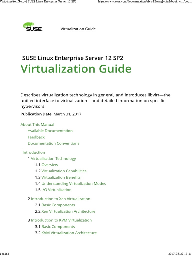 Virtualization Guide - SUSE Linux Enterprise Server 12 SP2 | PDF ...