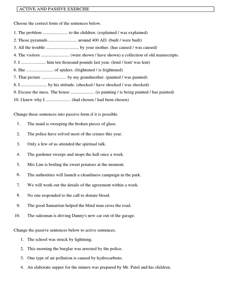 Active and Passive Exercise | PDF