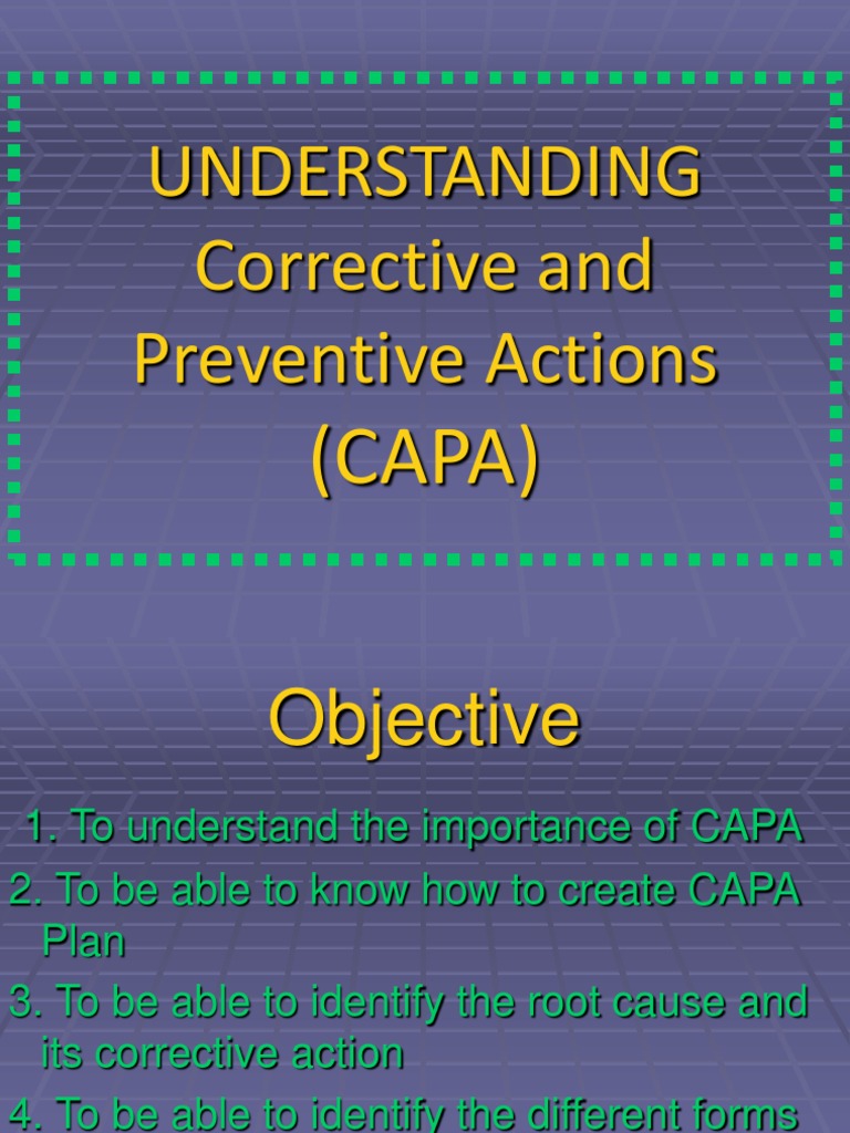 Understanding The Corrective and Preventive Actions | PDF | Change ...