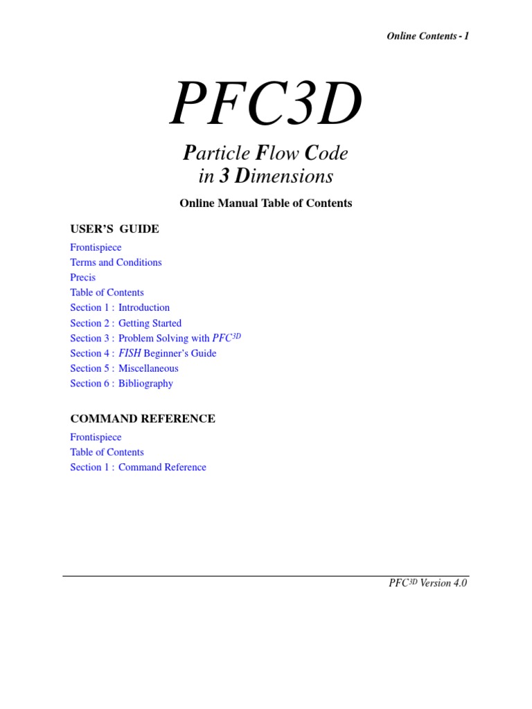 PFC3D User's Guide and Reference | PDF