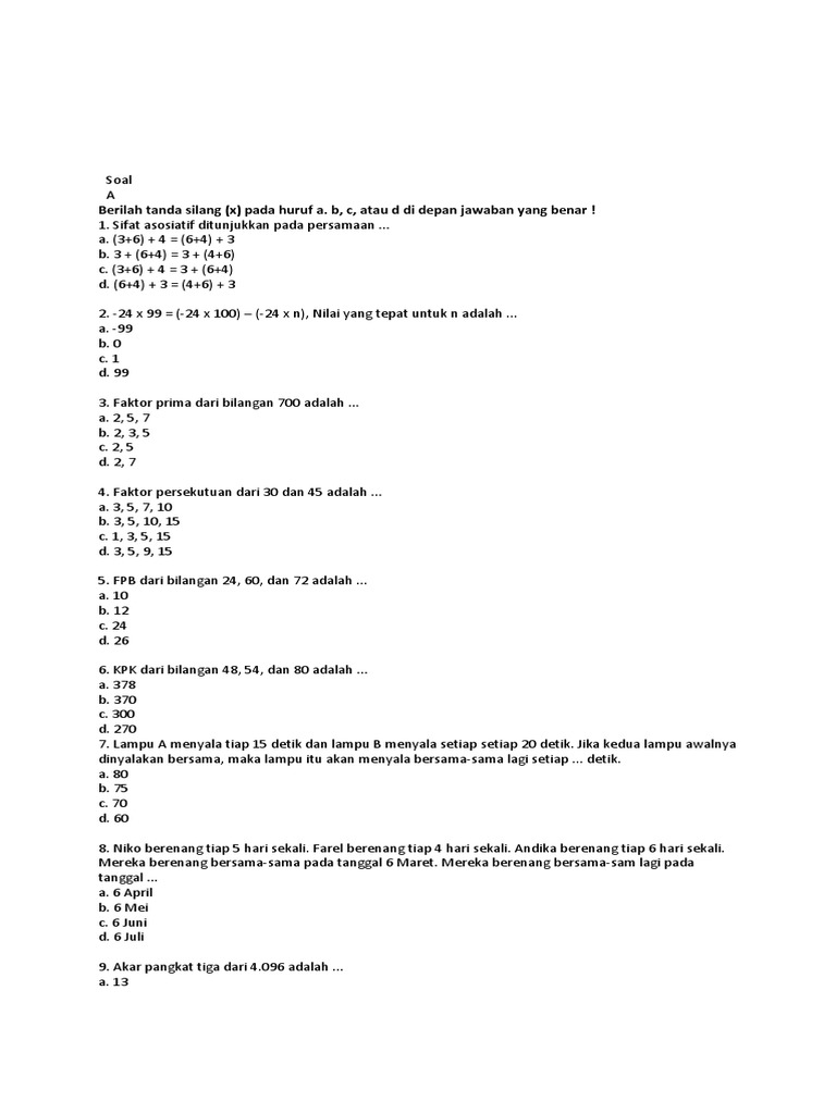 Soal Latihan MTK Aqis | PDF