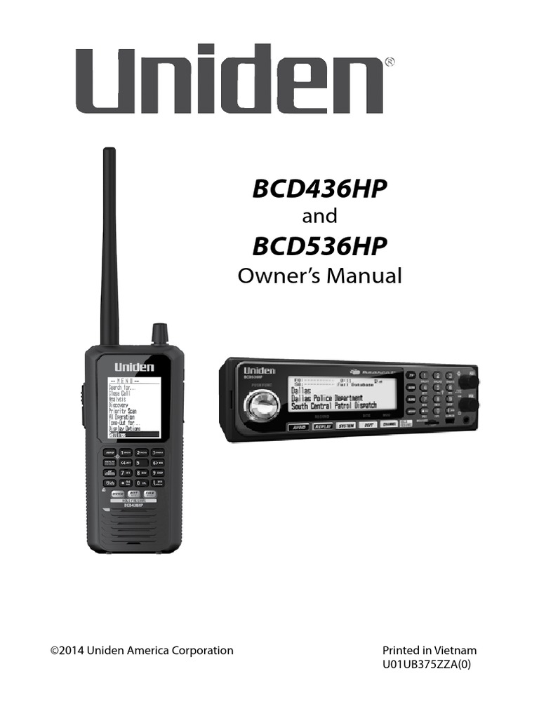 Uniden BCD536HP Scanner User Manual | Electromagnetic Interference ...