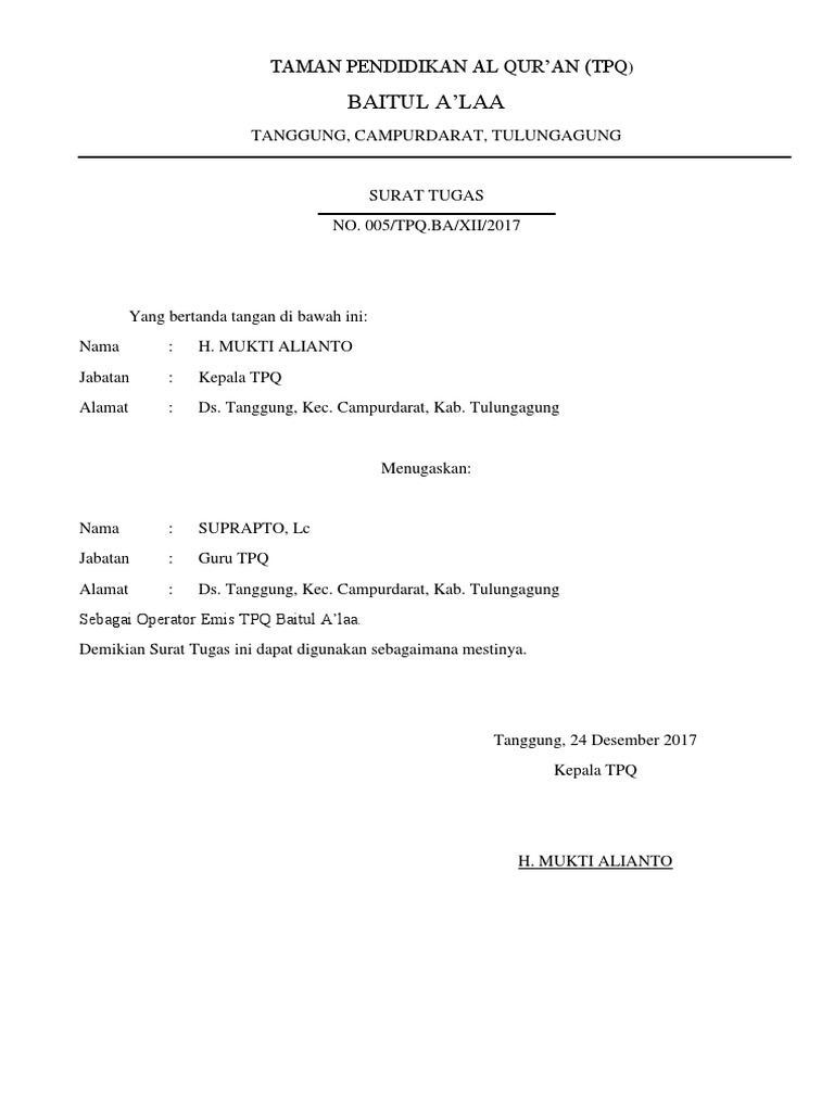 SK Operator Emis TPQ | PDF