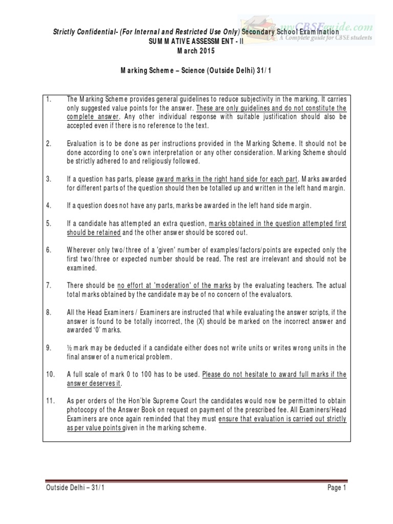 2015 Lyp Class 10 Science Set1 Delhi Out Side Ans Pdf Lens Optics Chemistry 