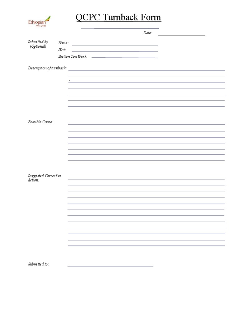 QCPC Turnback Report Form | PDF