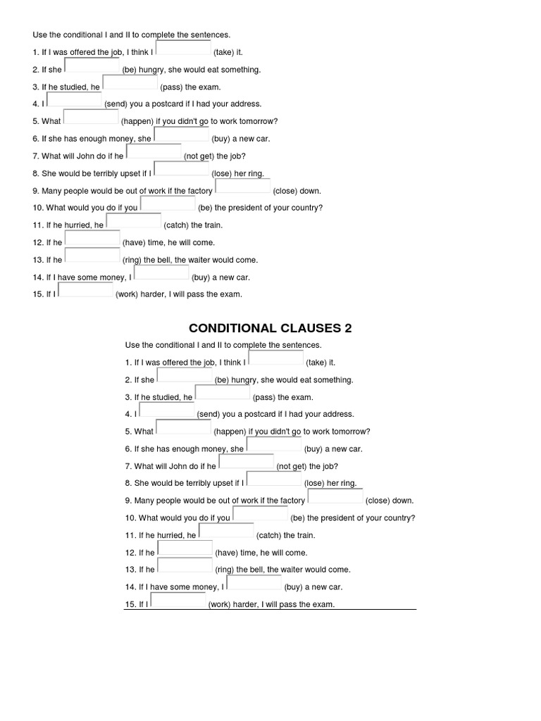 Conditional Type 1 and 2 | PDF