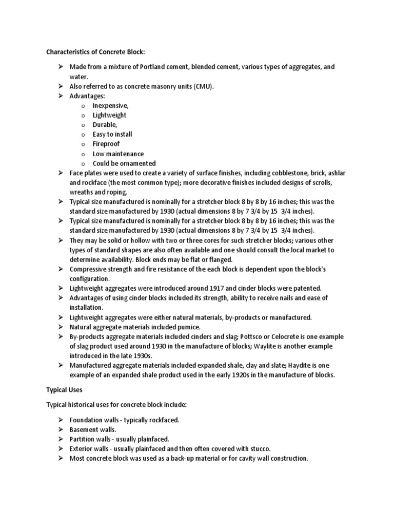 Concrete Block | PDF | Masonry | Wall