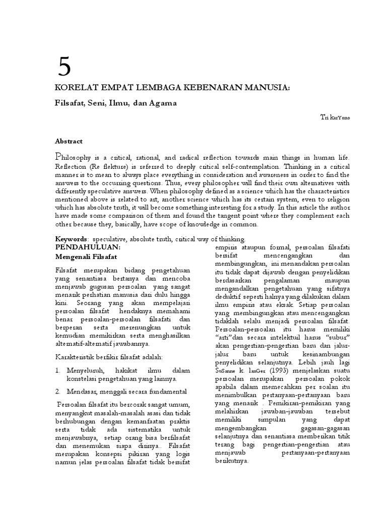Jurnal 4 Pilar Kebenaran | PDF