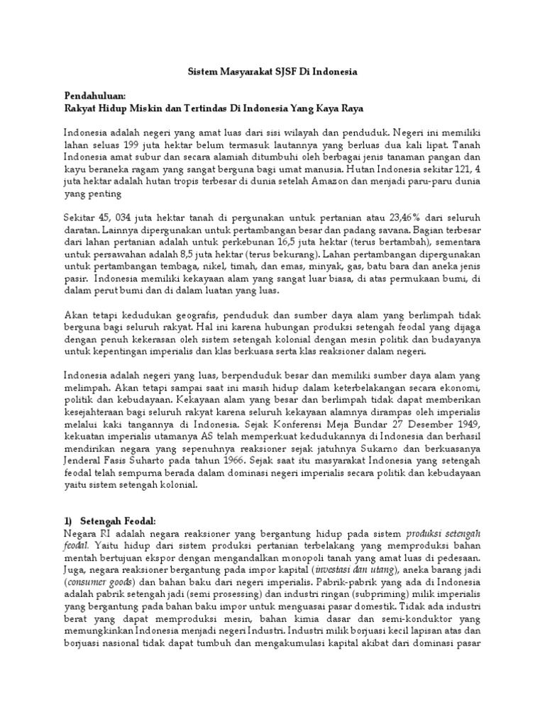Sistem Masyarakat SJSF Di Indonesia | PDF