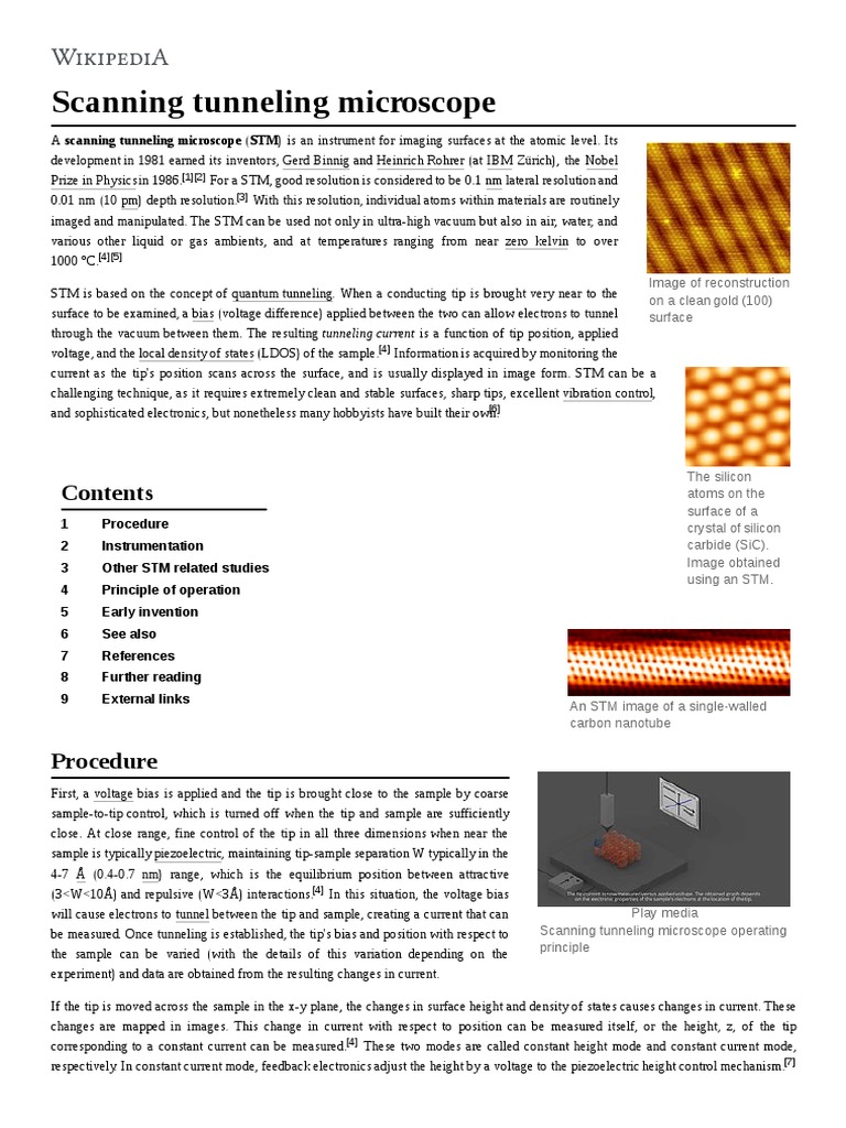 Scanning Tunneling Microscope | Download Free PDF | Scanning Tunneling ...