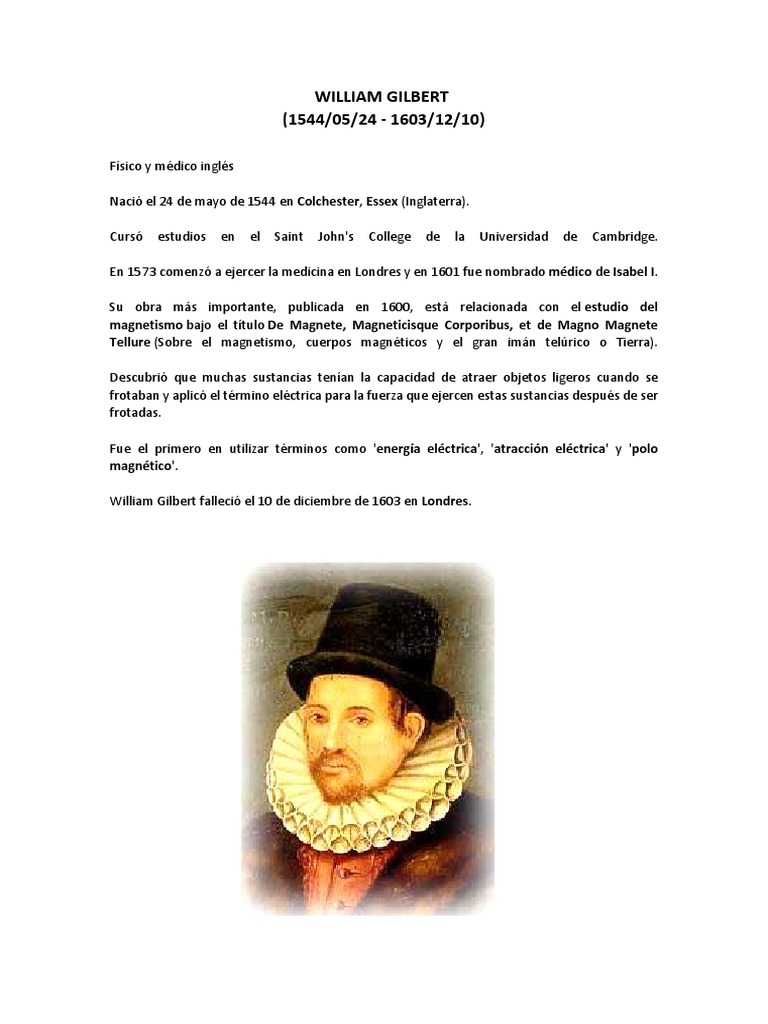 William Gilbert | PDF | Magnetismo | Electromagnetismo