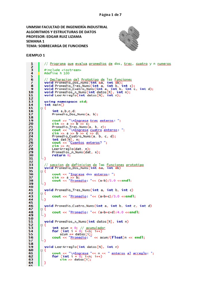 1.1. Ejercicios de Sobrecarga | PDF | Función (Matemáticas) | C