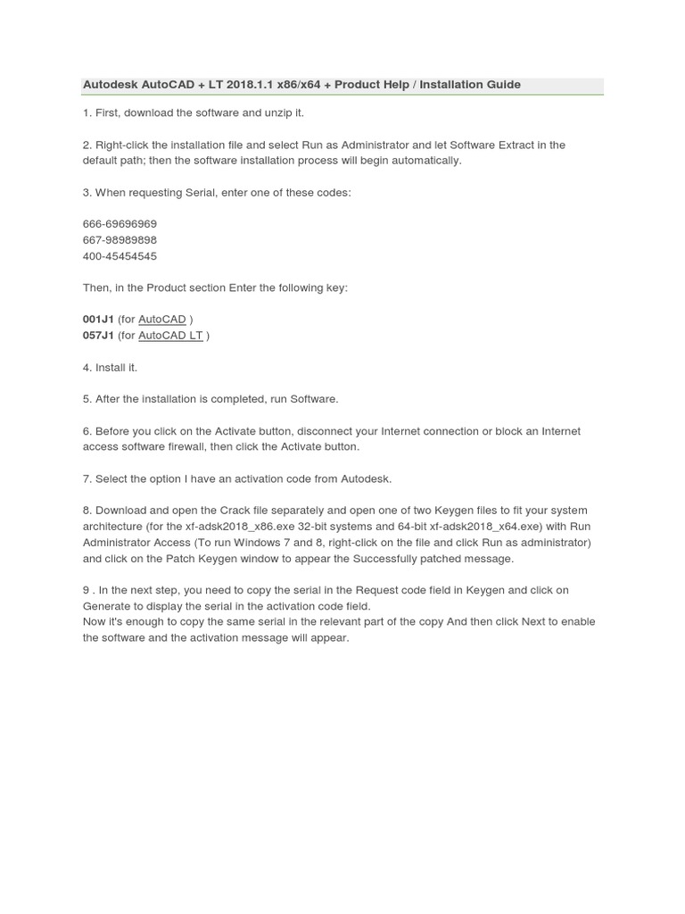 Autodesk Autocad + LT 2018.1.1 X86/X64 + Product Help / Installation ...