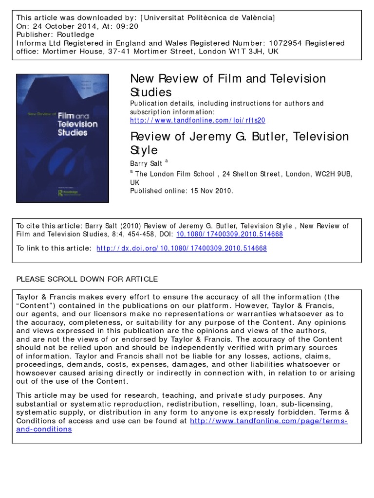 Review Butler Television | Download Free PDF | Television | Leisure