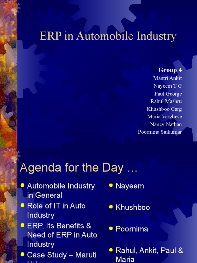 ERP in Automobile Industry: Group 4 | PDF | Enterprise Resource ...