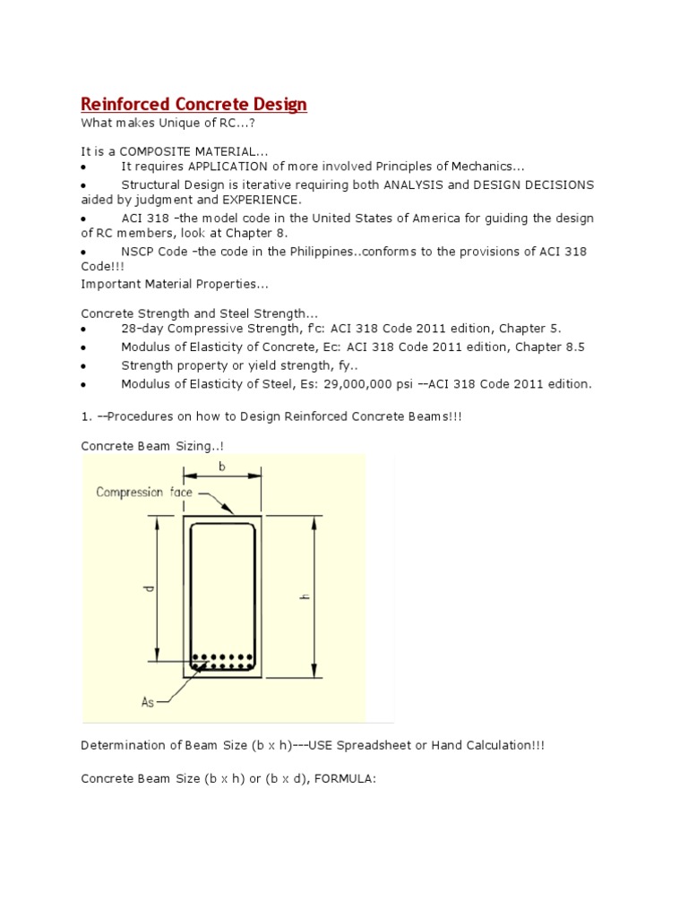 Reinforced Concrete Design | PDF | Beam (Structure) | Strength Of Materials