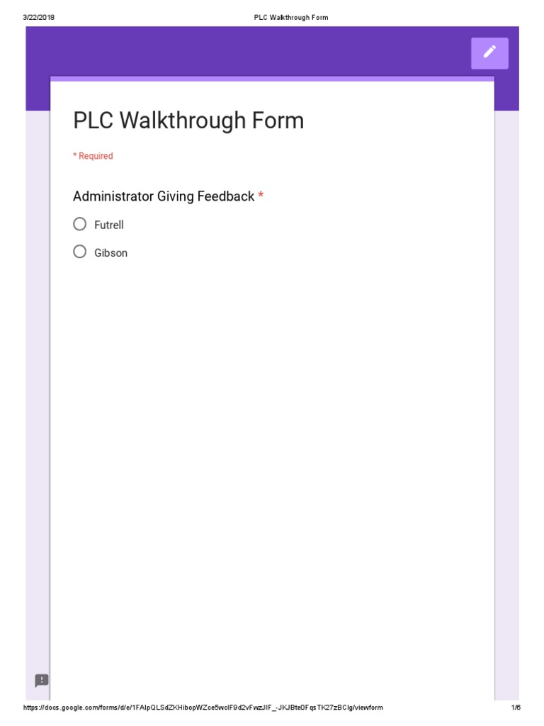 PLC Walkthrough Form | PDF | Inquiry Based Learning | Communication