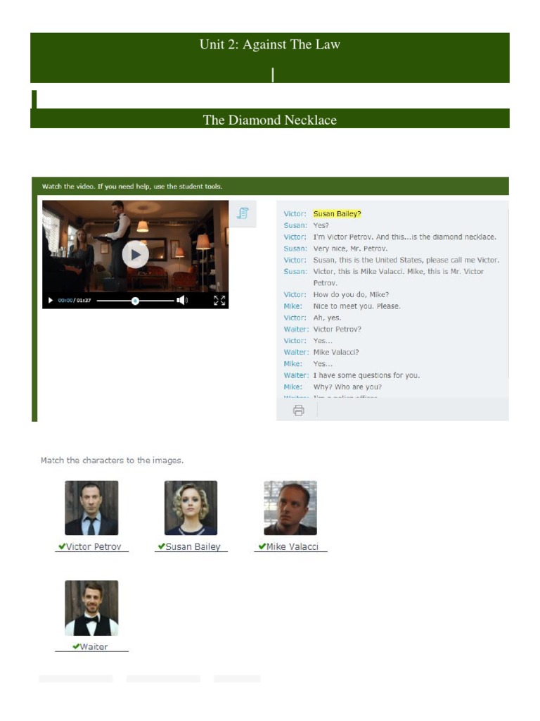 Unit 2 The Diamond Necklace | PDF