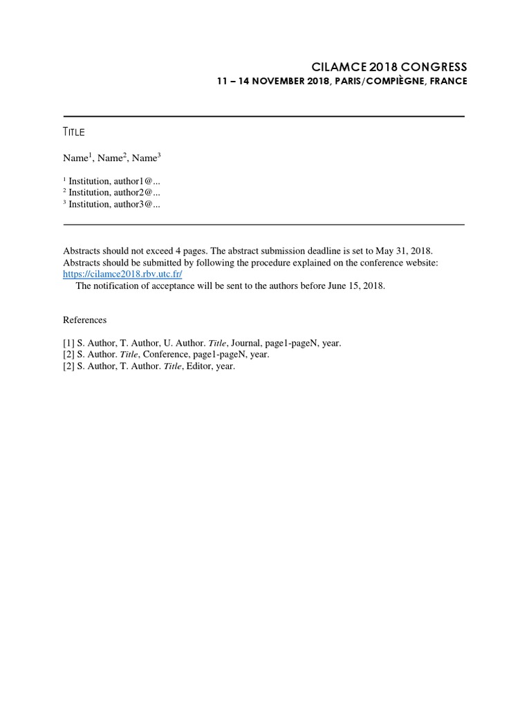 CILAMCE Abstract MS Word Template | PDF