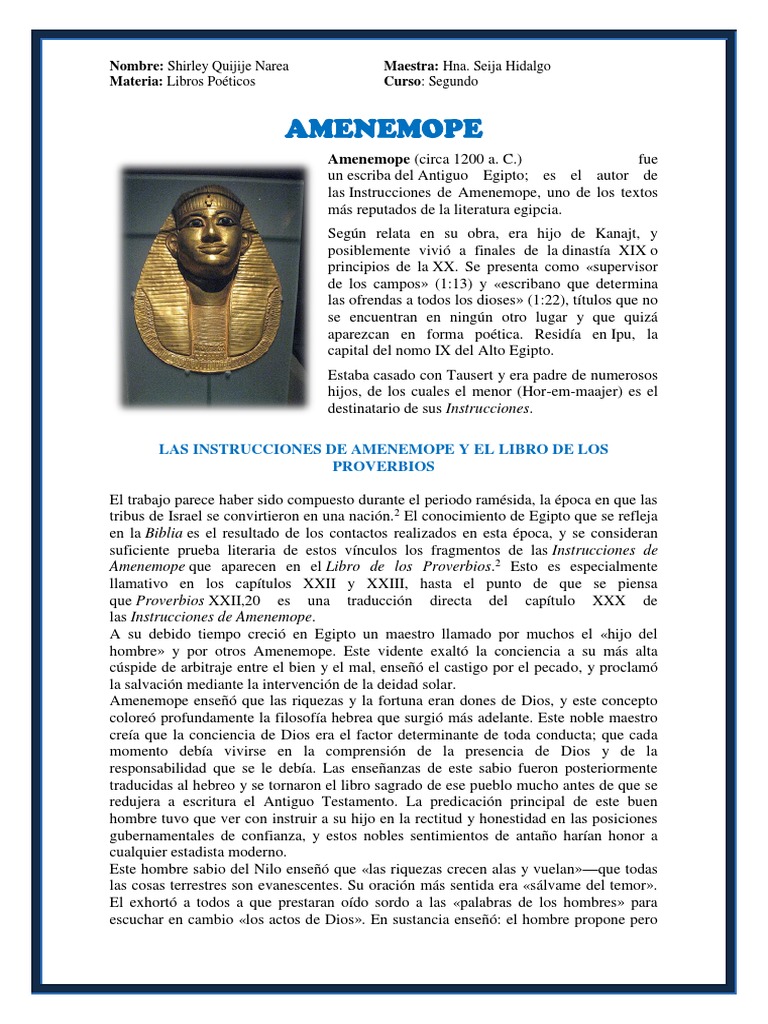 Investigación de Amenemope | PDF | Biblia | Religión y creencia