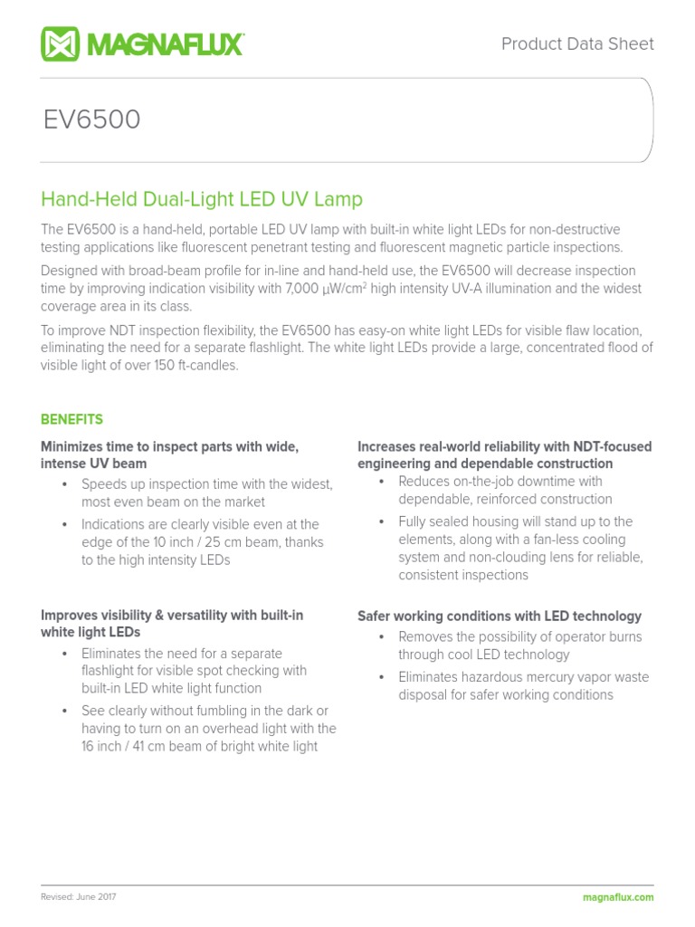EV6500 Dual-Light LED UV Lamp | PDF | Ultraviolet | Light Emitting Diode