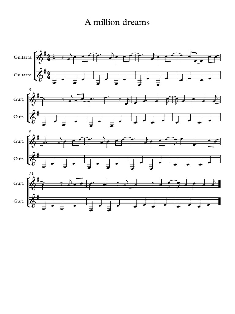 A Million Dreams - Partitura Completa | PDF