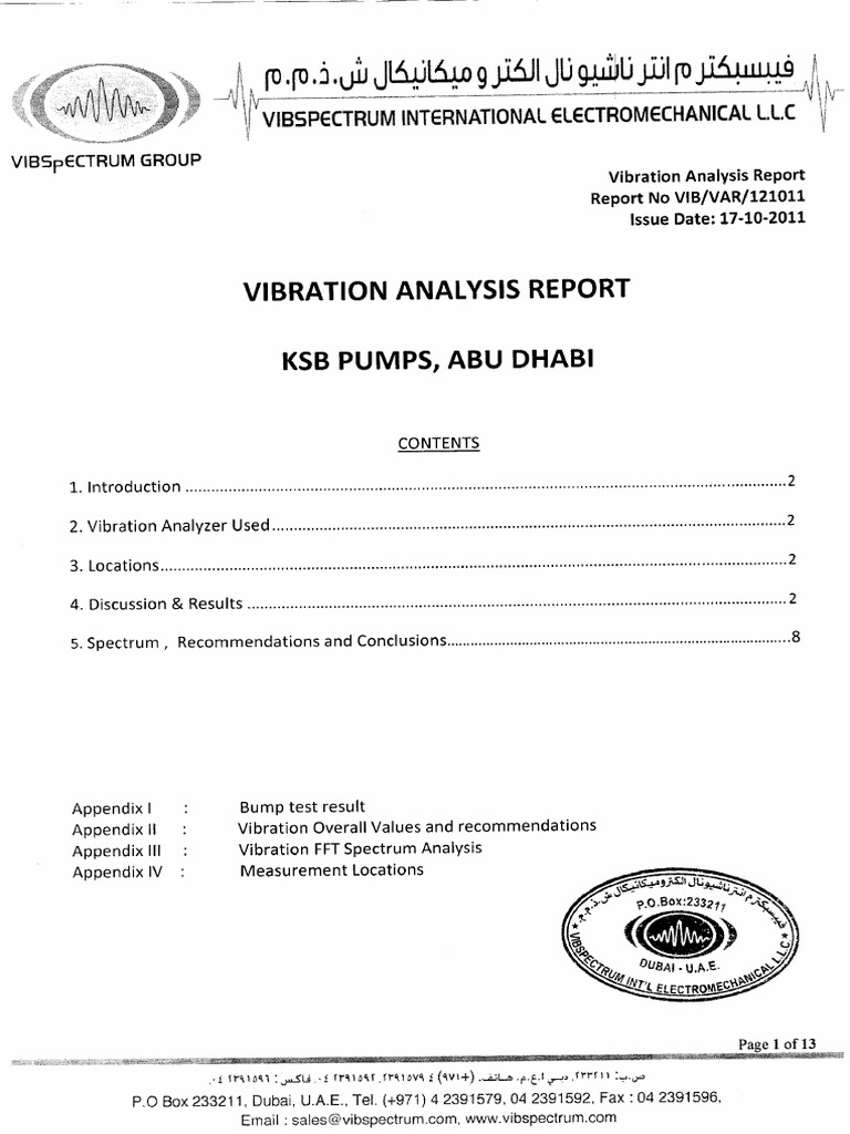 Vibration Analysis Report | PDF