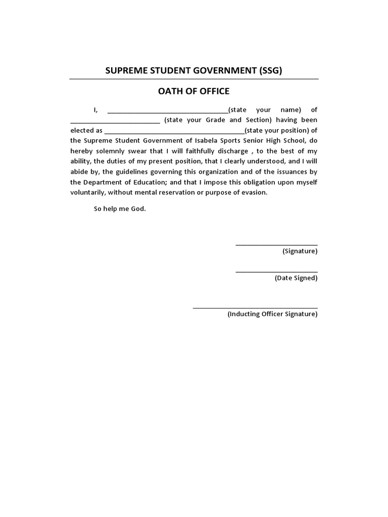 Oath Form | PDF