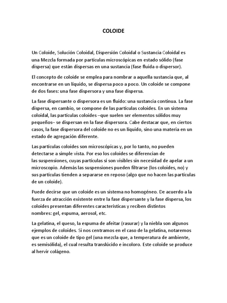 COLOIDE | PDF