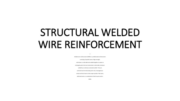 Structural Welded Wire Reinforcement | PDF