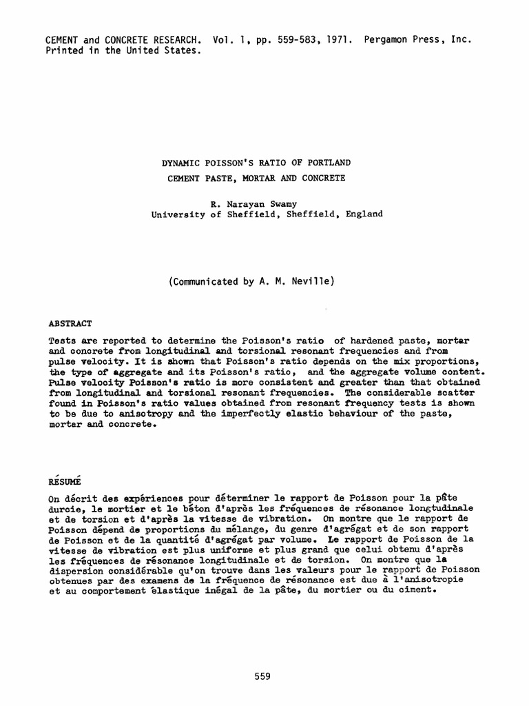 CEMENT and CONCRETE RESEARCH. Vol. I, Pp. 559-583, 1971. Pergamon Press ...