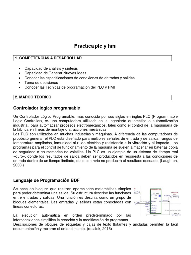 Manual de Practicas de PLC y HMI Con Ejemplos y Programas | PDF ...