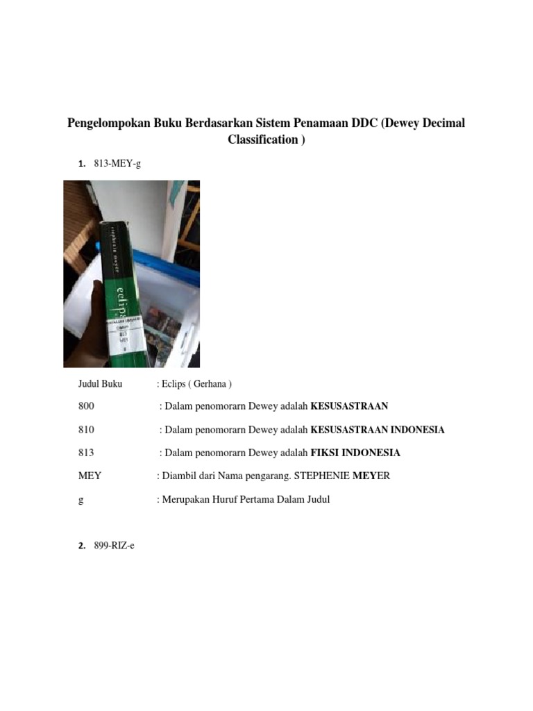 Klasifikasi Buku dengan DDC | PDF