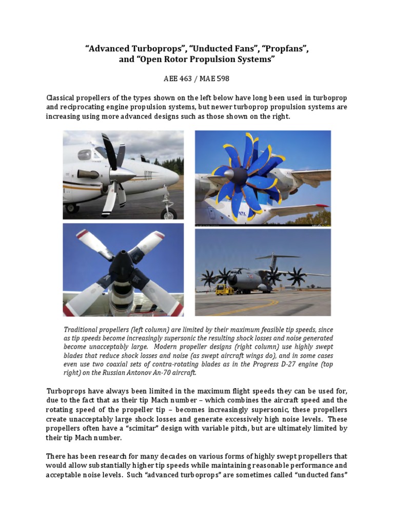 "Advanced Turboprops", "Unducted Fans", "Propfans", and "Open Rotor ...