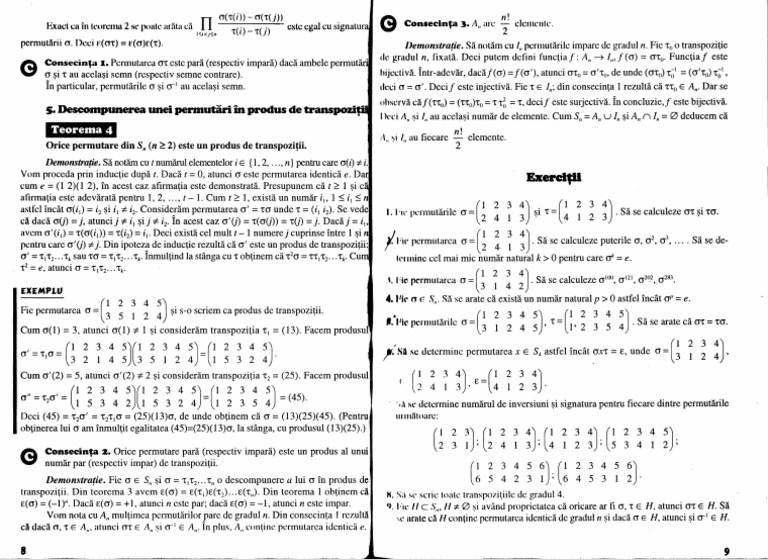 Descompunerea Unei Permutari in Produs de Transpozitii