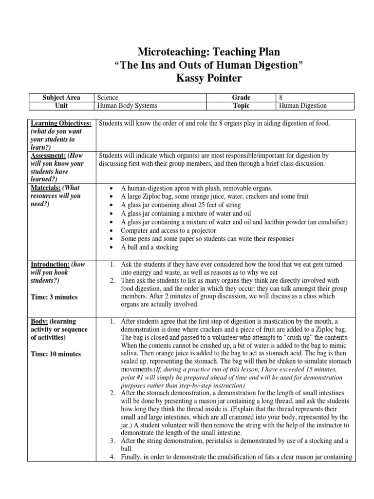 Microteaching Template | PDF | Bile | Digestion