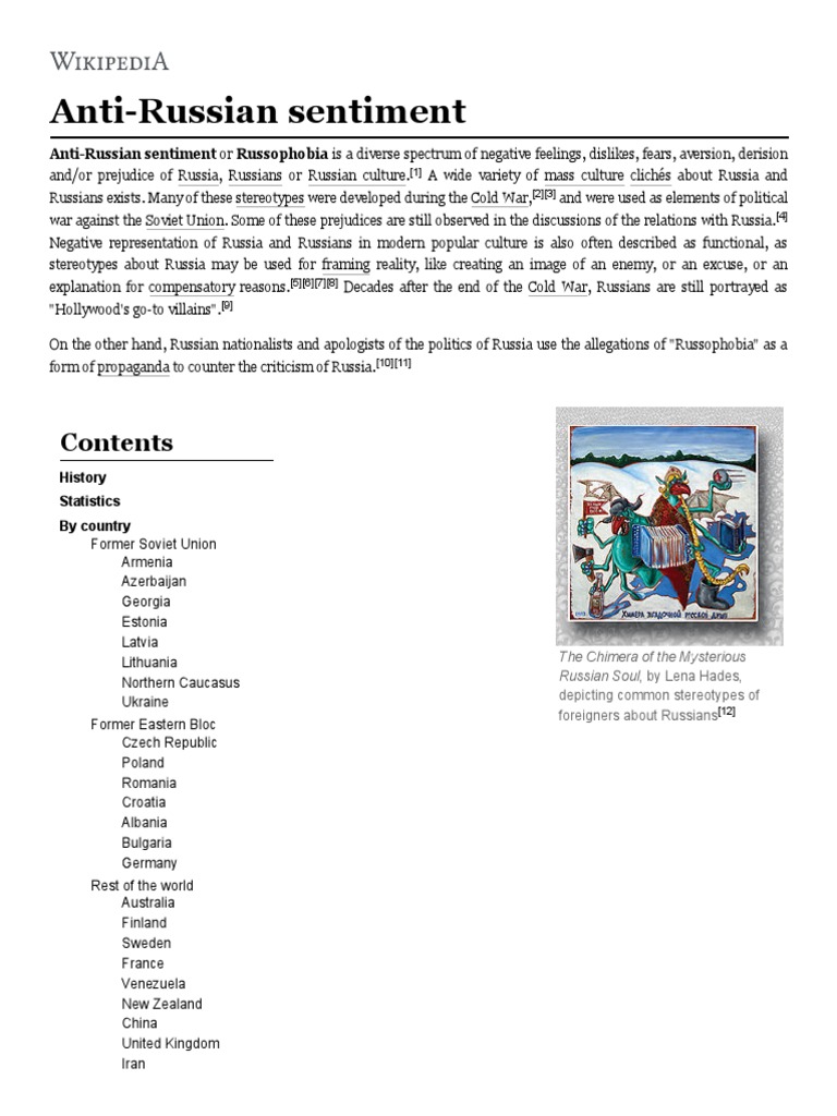Anti Russian Sentiment | PDF | Soviet Union | World Politics