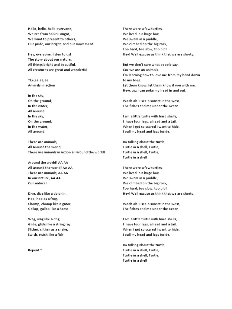 Action Song Lyrics 2018 | PDF | Leisure