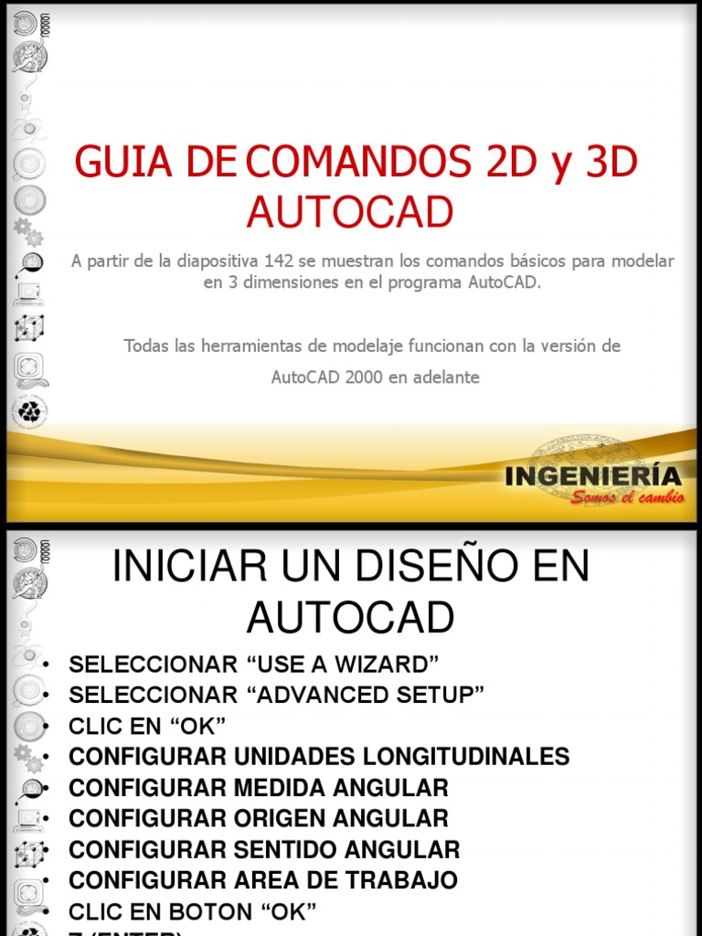 Comandos Básicos de AutoCAD 2D y 3D | PDF | Sustracción | Elipse