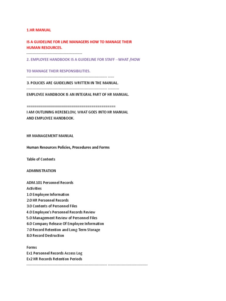 HR Manual & Employee Handbook | PDF | Payroll | Employment
