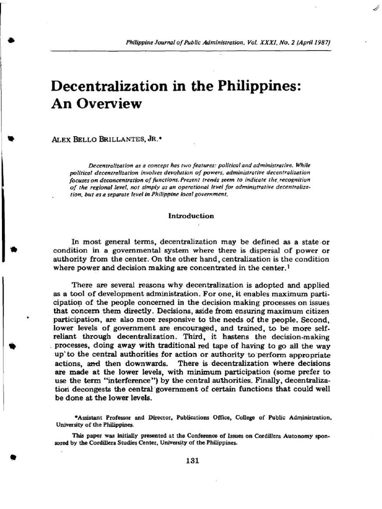 OCR - Decentralization in The Philippines - An Overview PDF | PDF ...