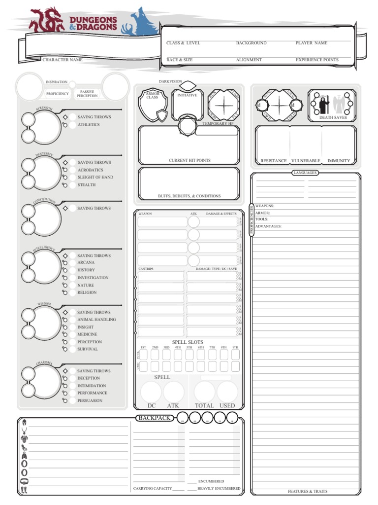 5e Revamped Character Sheet | PDF | Elements Of Fiction | Gaming