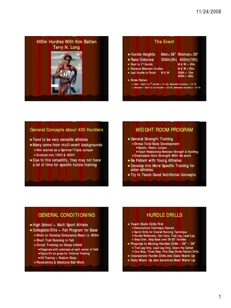 400m Hurdles With Kim Batten | PDF | Track And Field | Athletic Sports