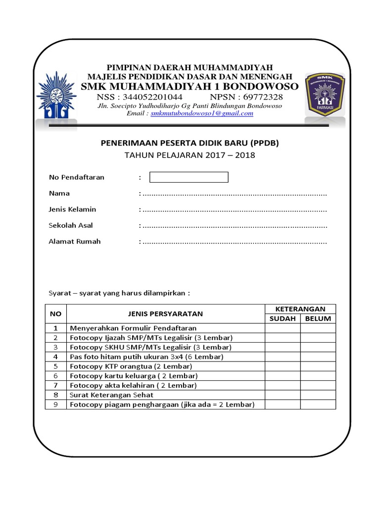 Panduan PPDB SMK Muhammadiyah 1 | PDF | Kesehatan Holistik