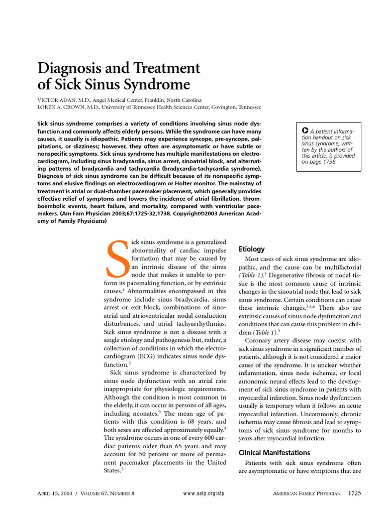 Sick Sinus Syndrom PDF | PDF | Artificial Cardiac Pacemaker ...