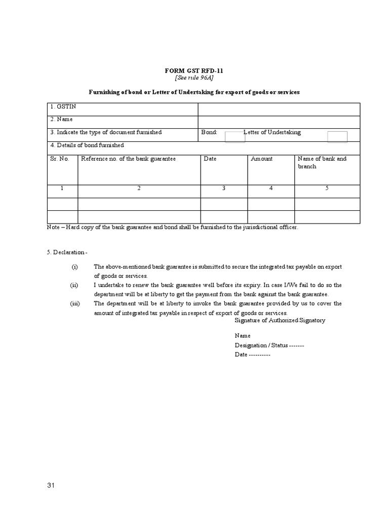 GST RFD-11 | PDF | Finance & Money Management