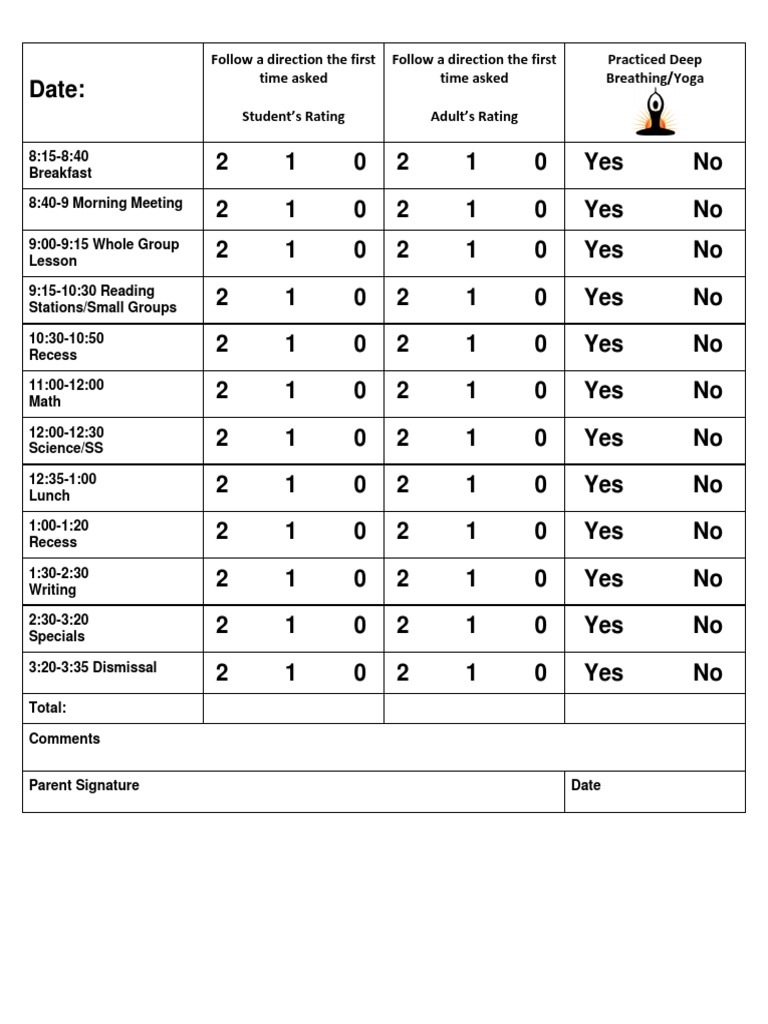 Daily Student Behavior Report | PDF