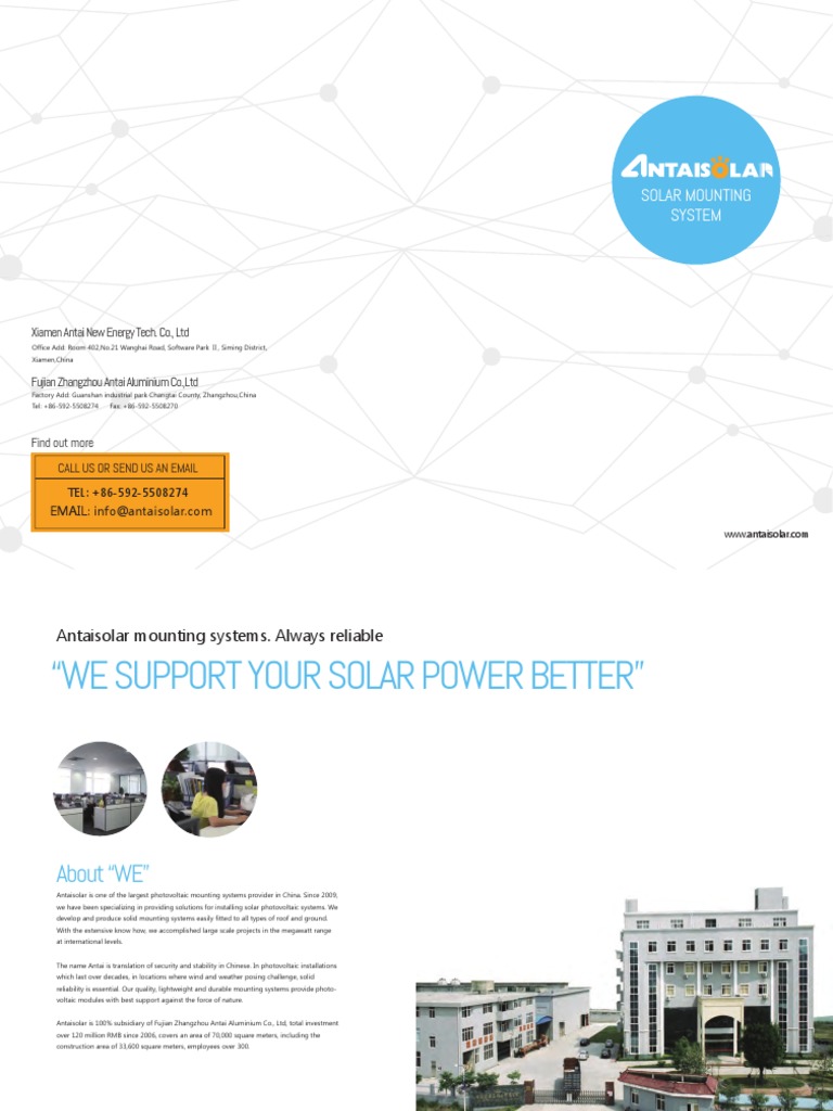 Antaisolar Mounting System Pdf Roof Solar Panel